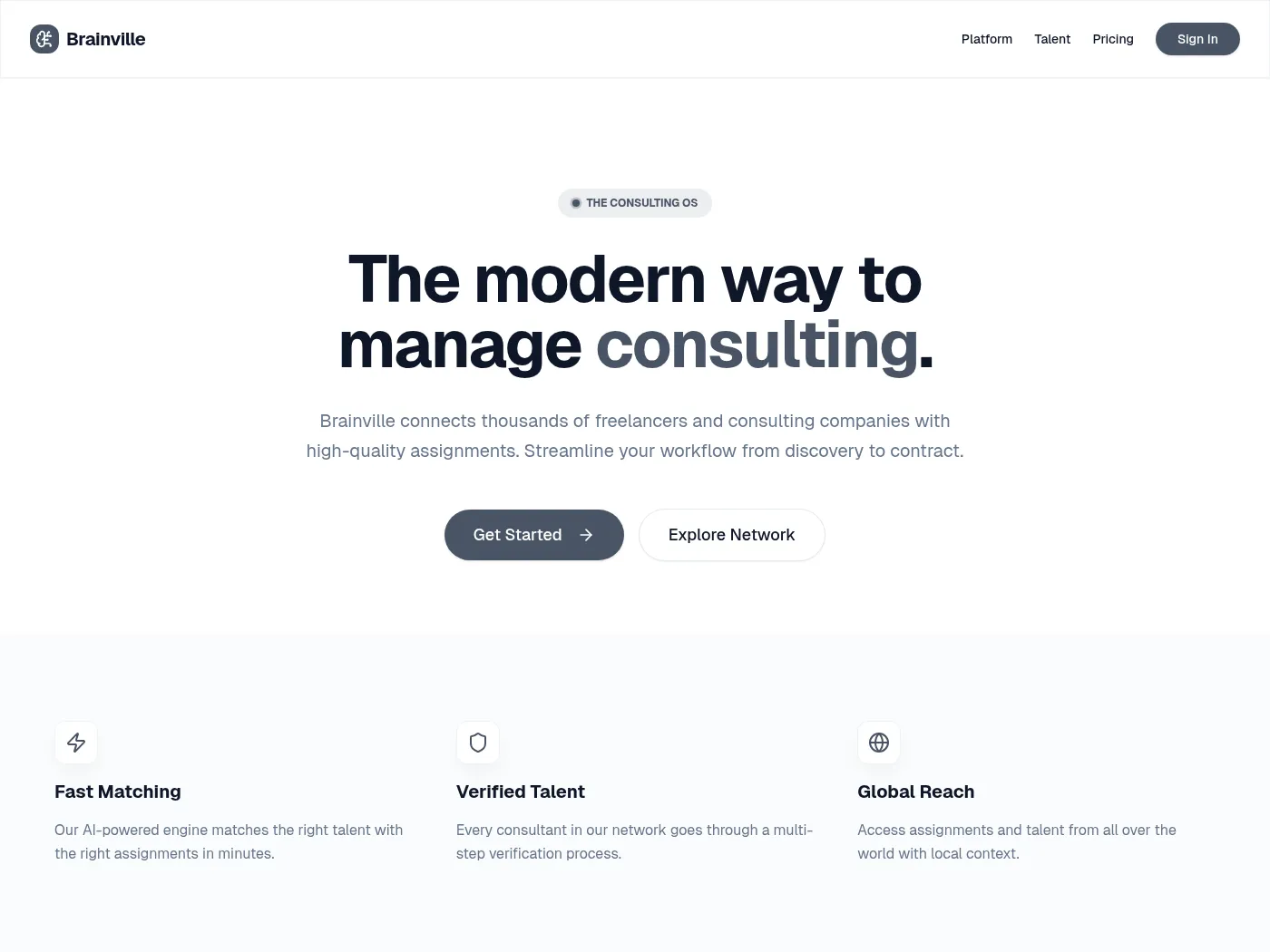 Brainville Consulting Dashboard