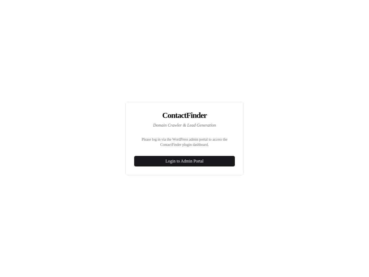 ContactFinder WP Plugin
