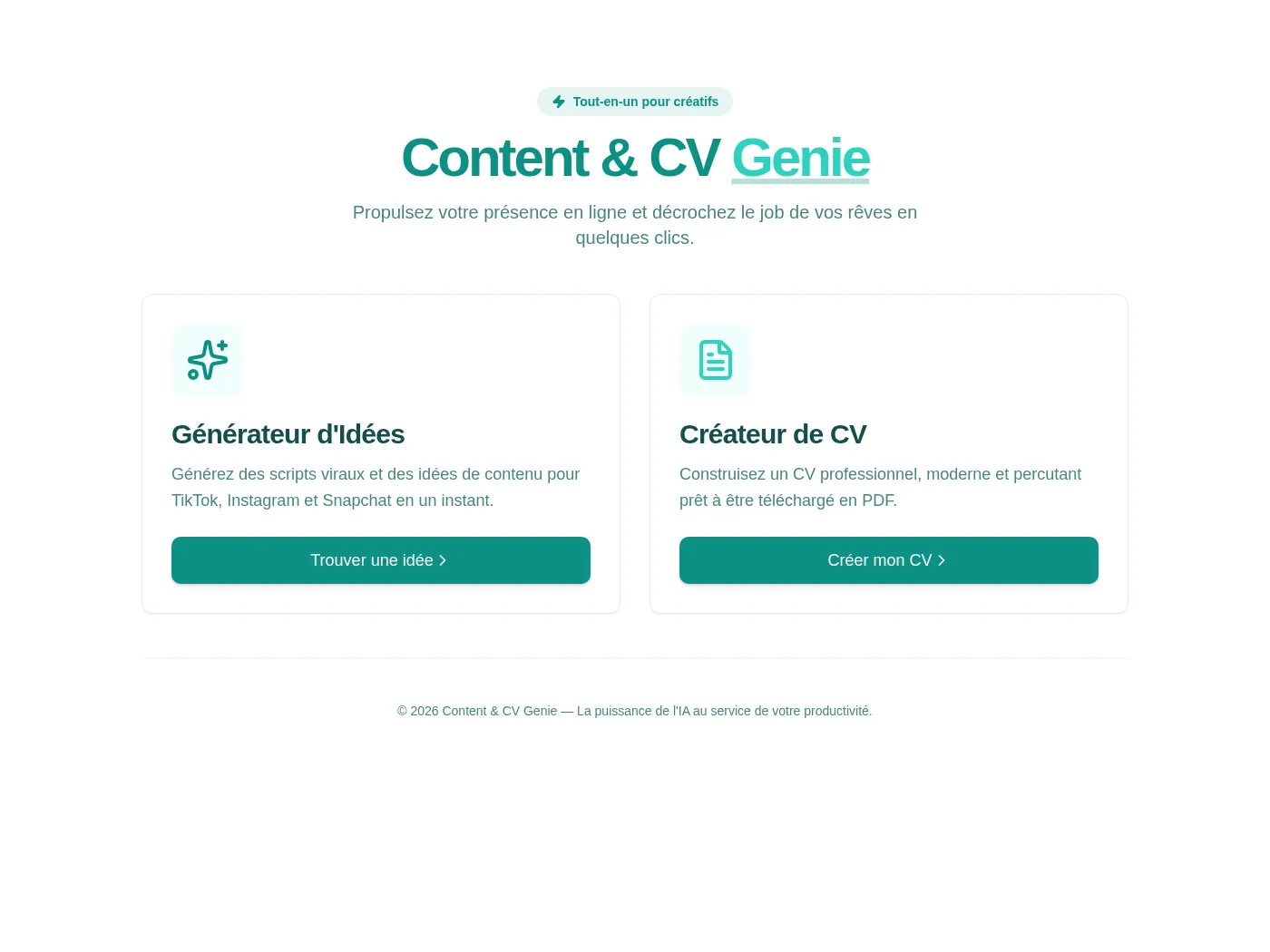 Content & CV Genie