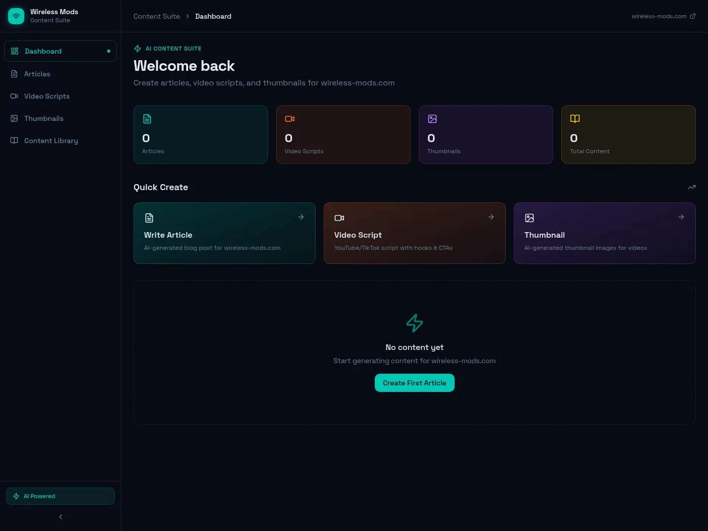 Wireless Mods Content Suite