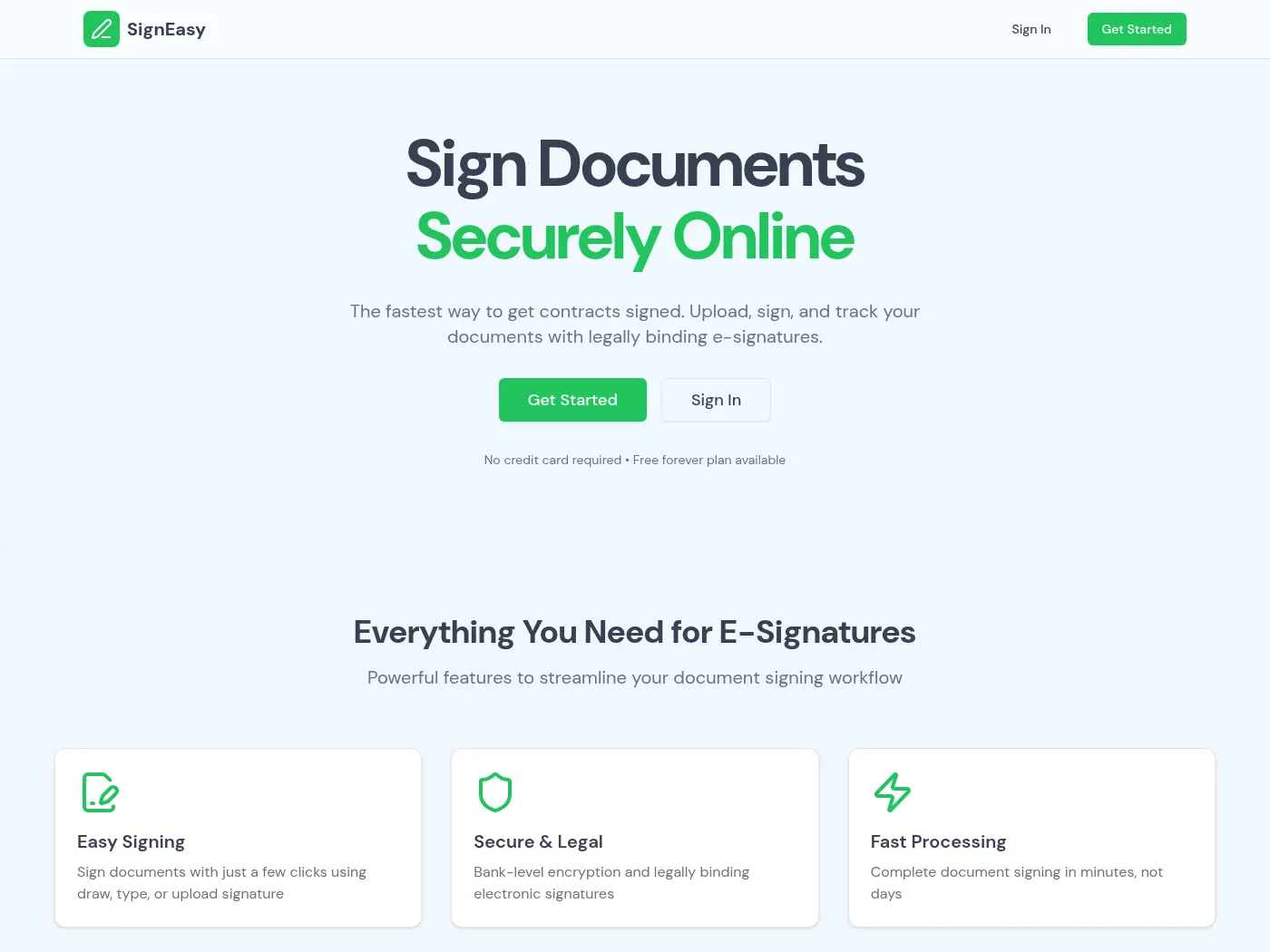 SignEasy: Secure Online Contract E-Signature Platform