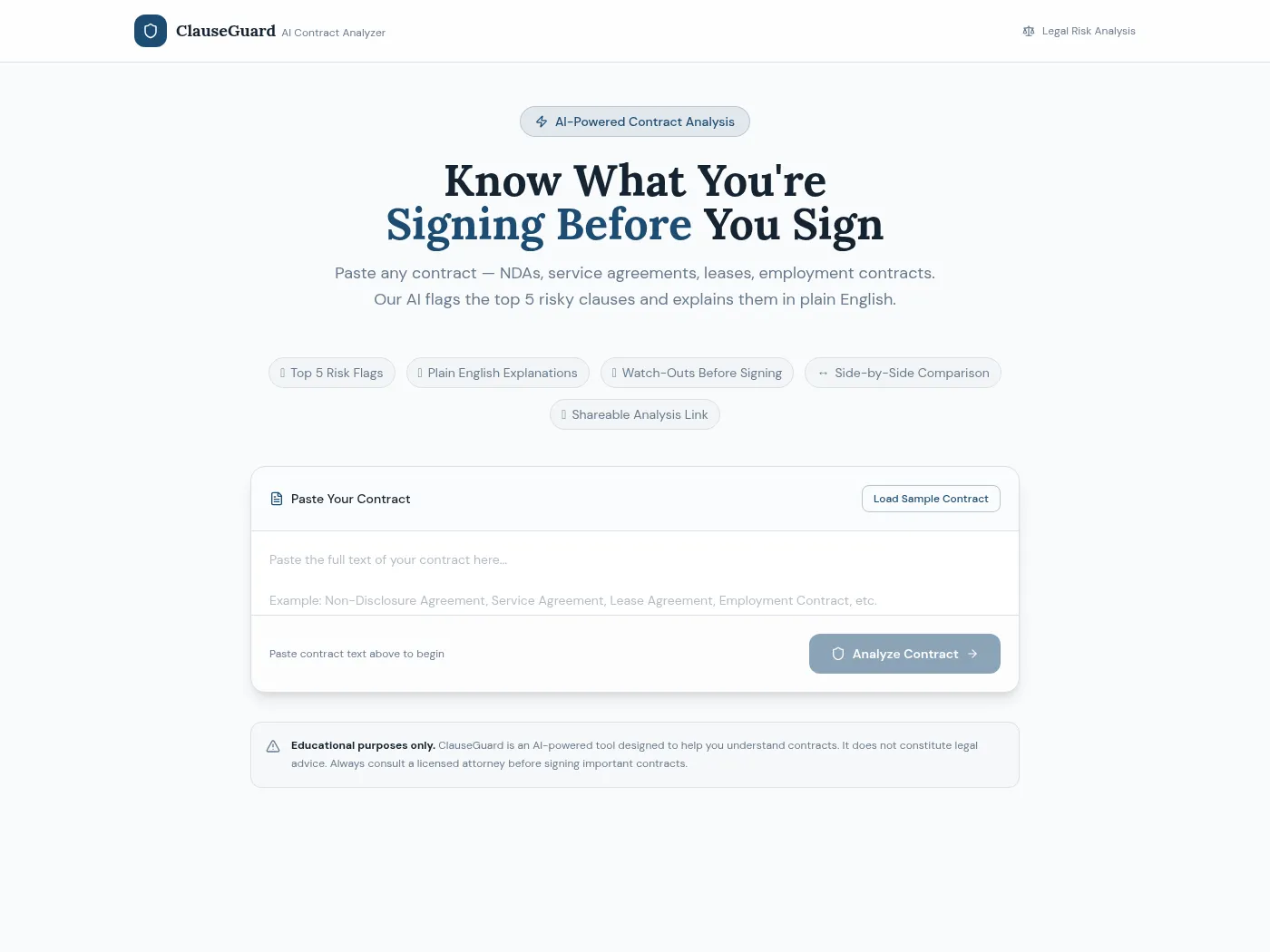 ClauseGuard AI Analyzer