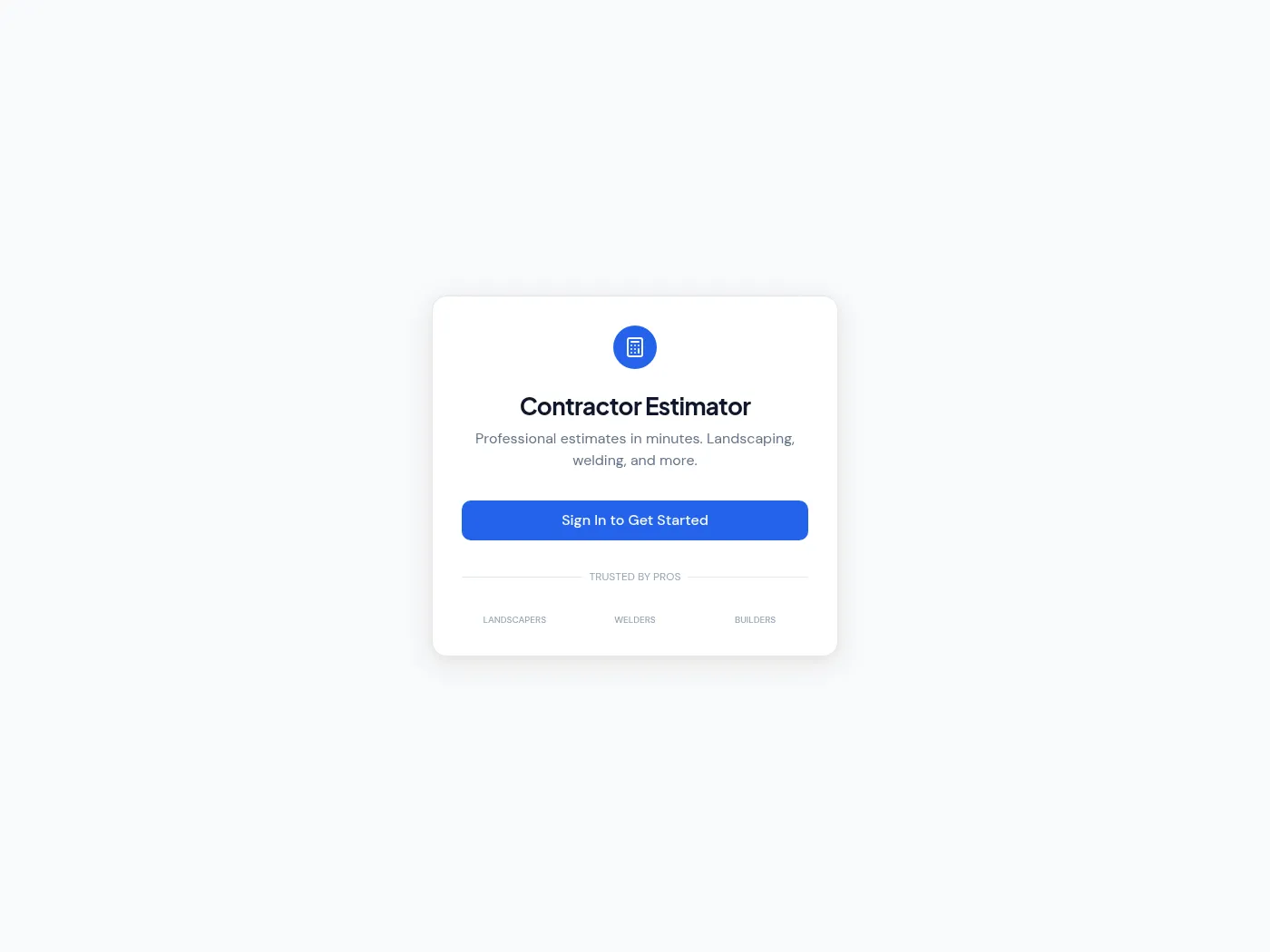Contractor Estimate Generator