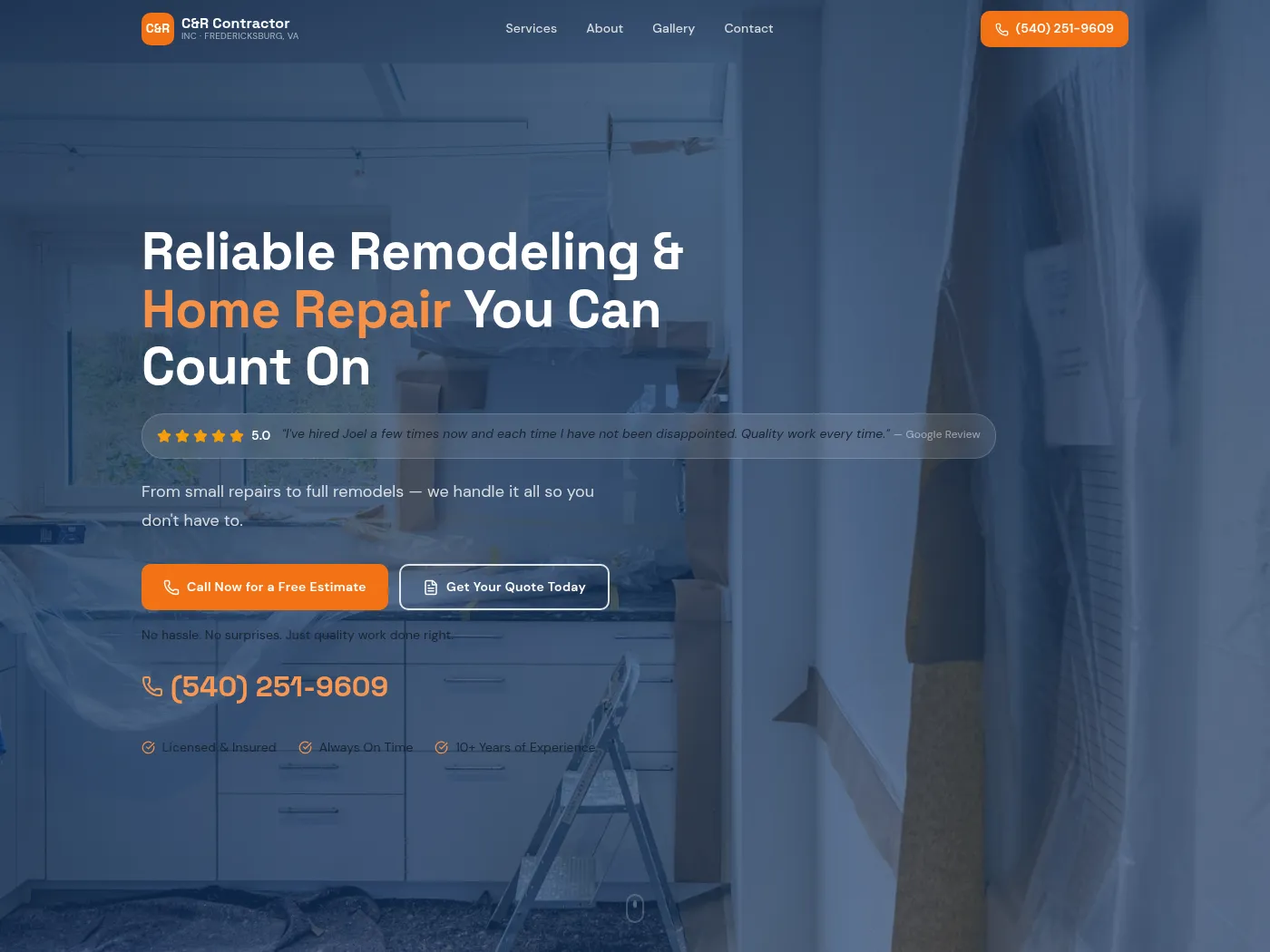 C&R Contractor Website