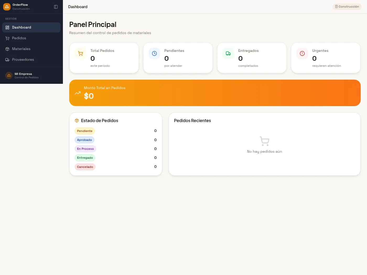 OrderFlow Construcción