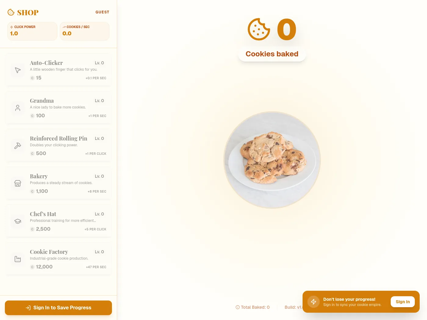 Cookie Clicker Game