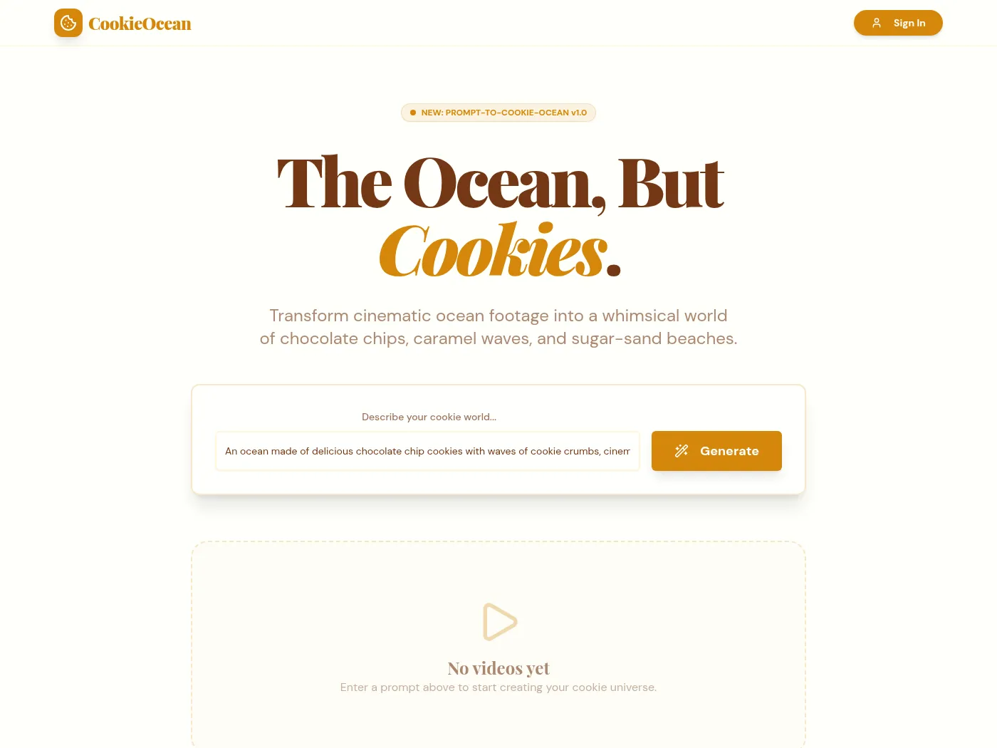 Cookie Ocean Video Maker