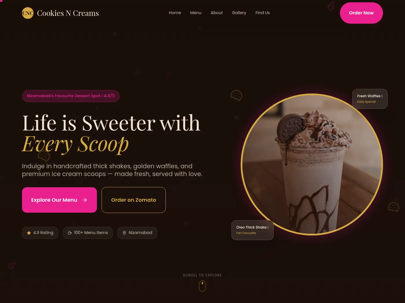 Cookies N Creams Web Experience