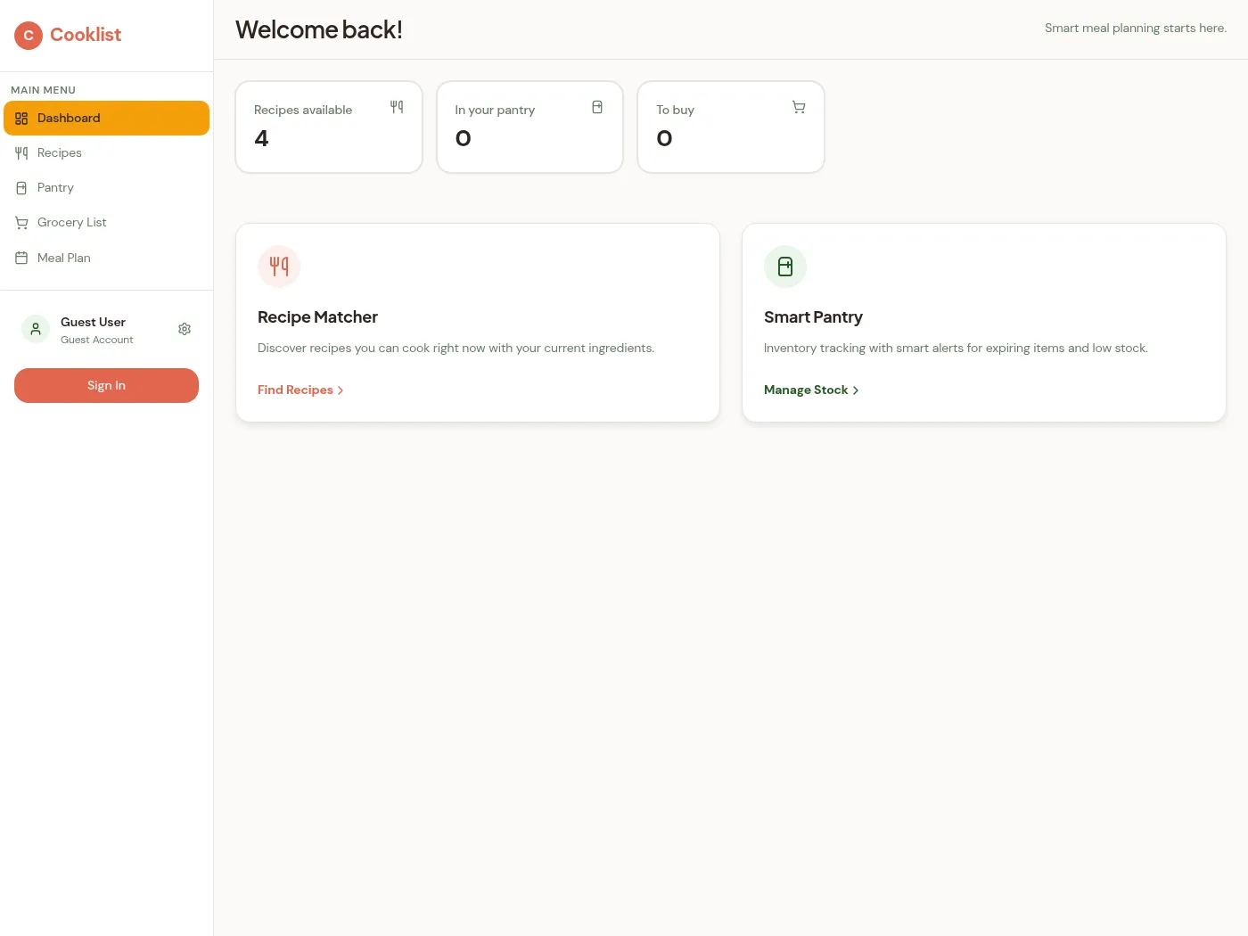 Cooklist Clone