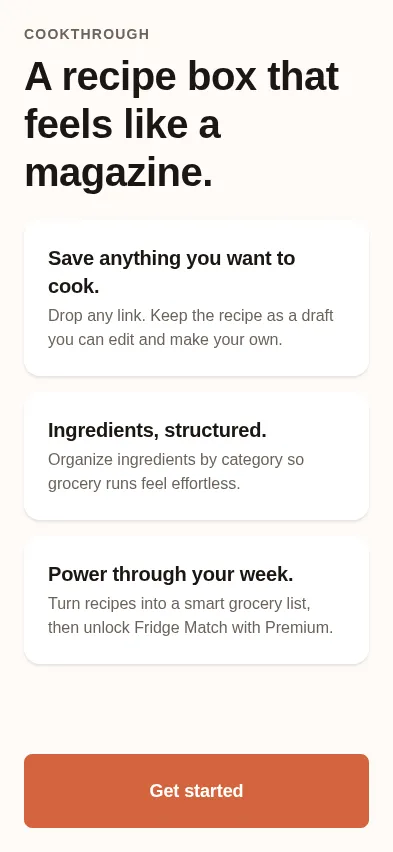 Cookthrough