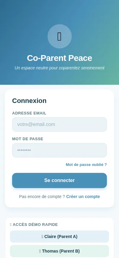 Co-Parent Peace App