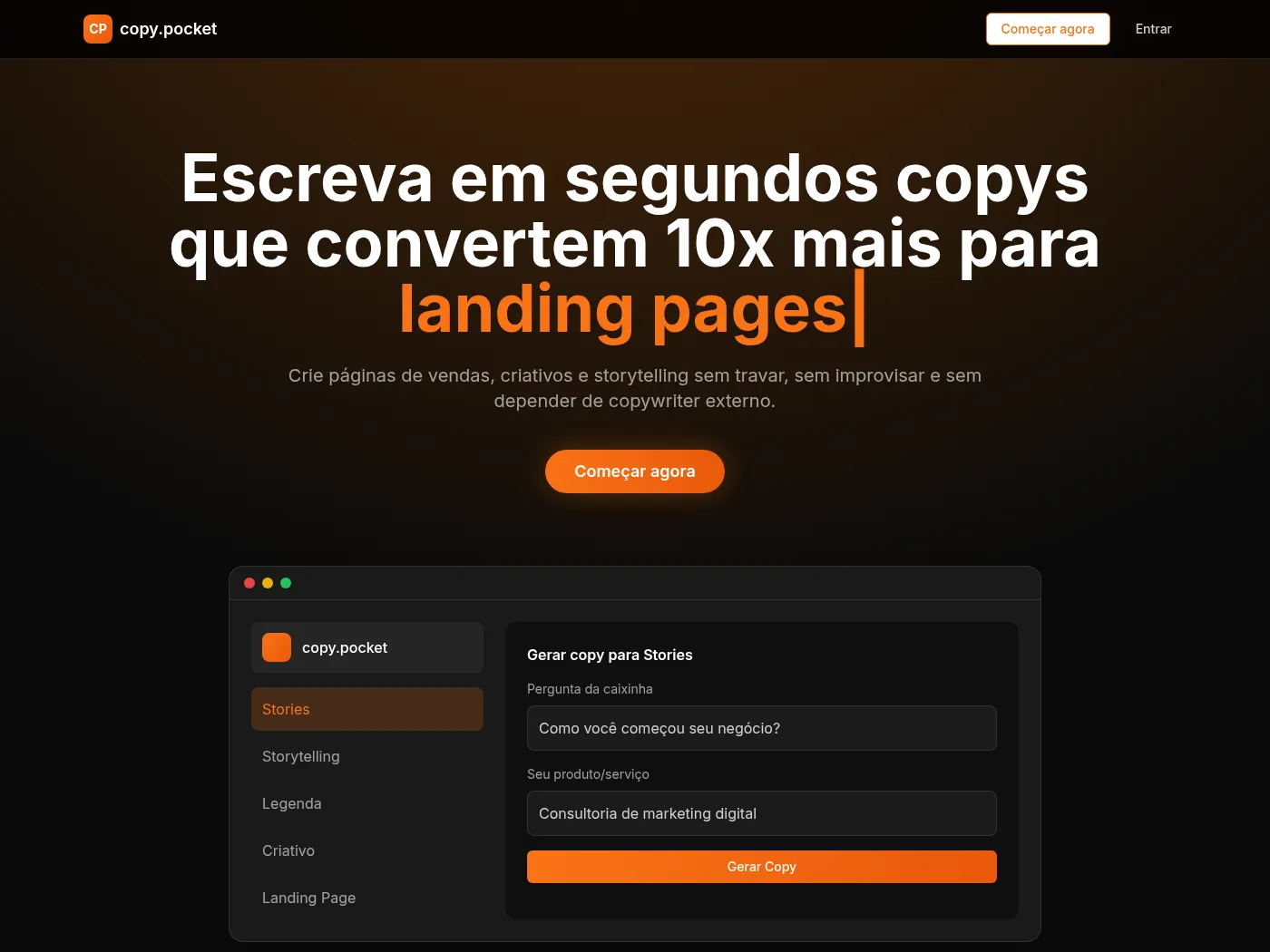 CopyPocket Landing Clone