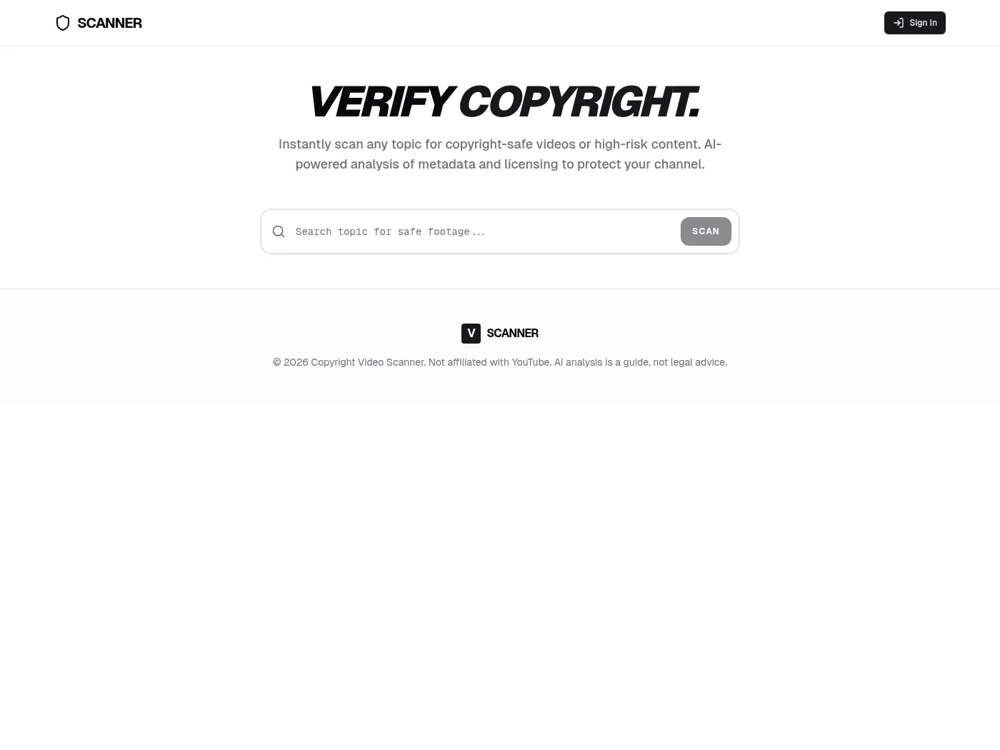 Copyright Video Scanner