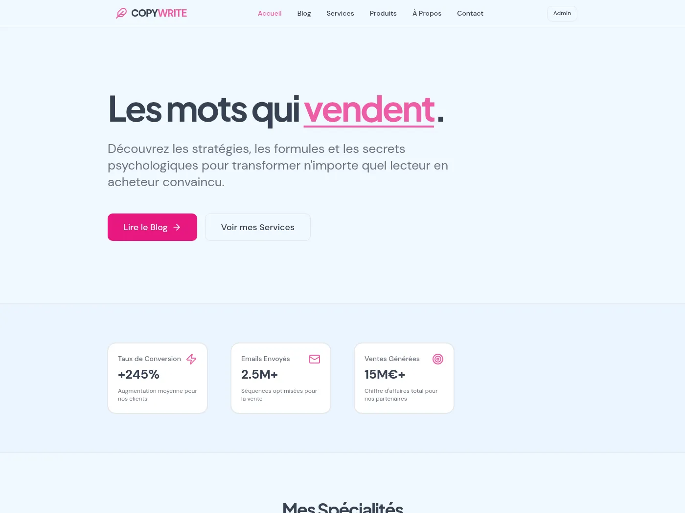 Copywriting Minimalist Blog