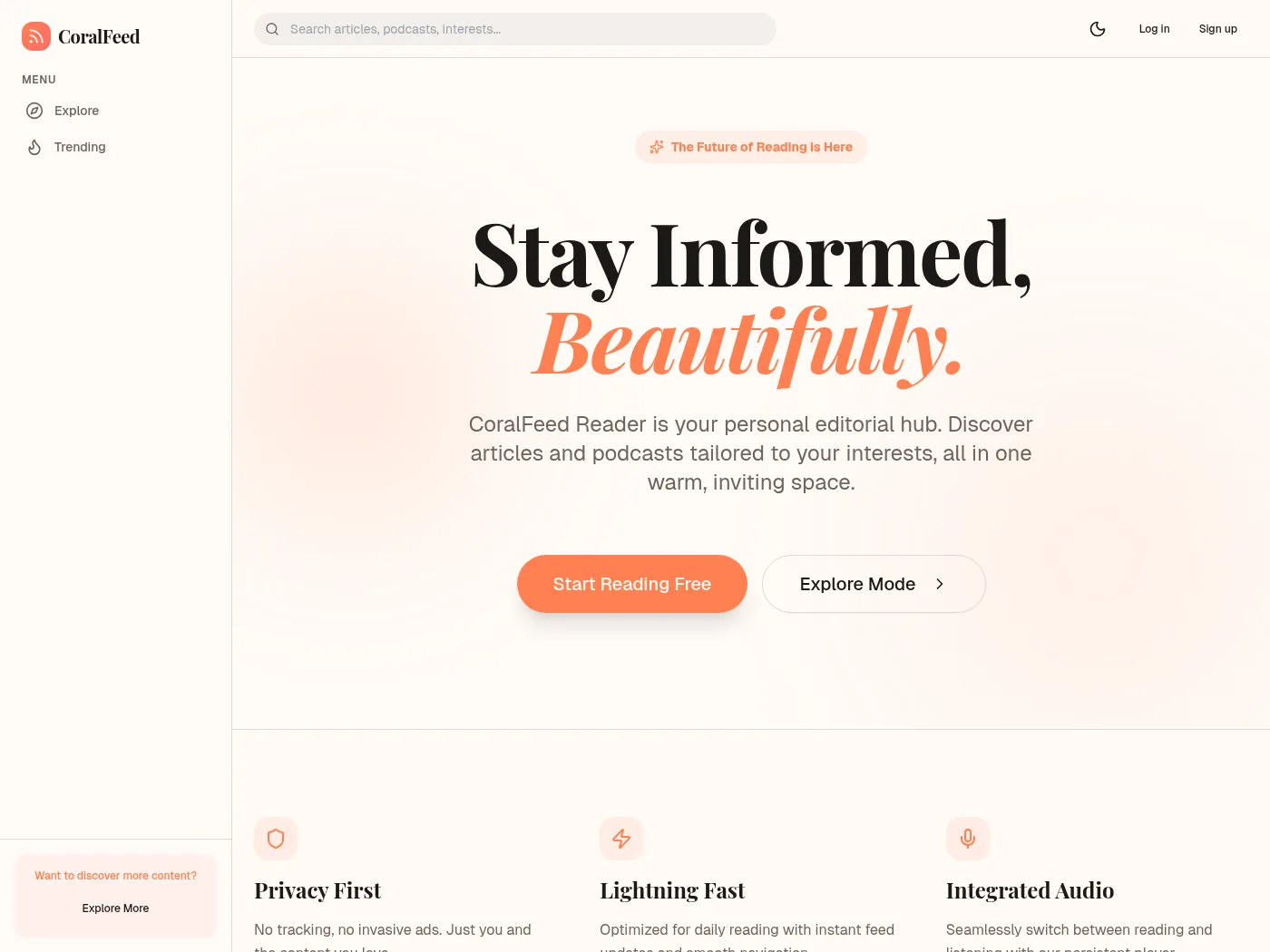 CoralFeed Reader