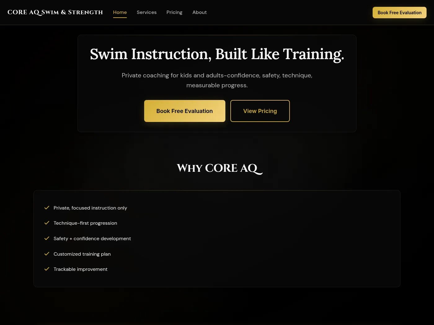CORE AQ Black Water Site