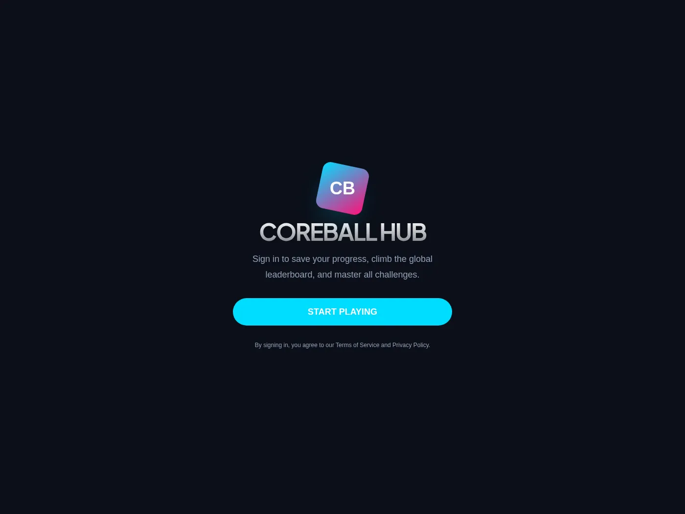 CoreBall Game Hub