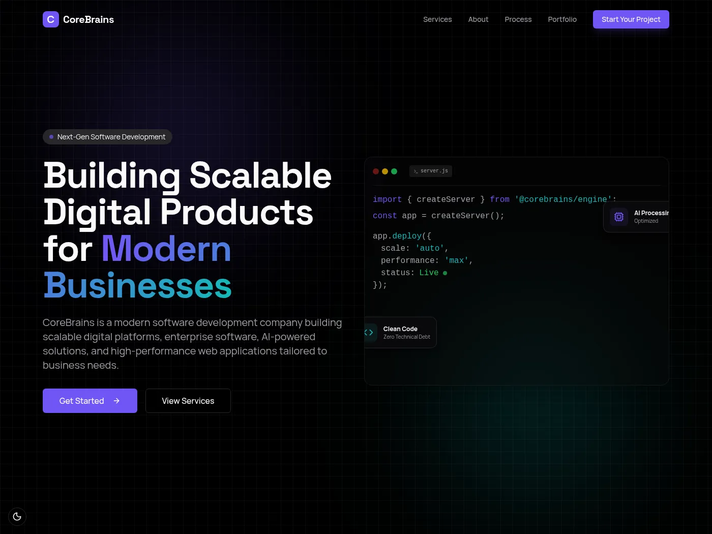 CoreBrains Tech Website