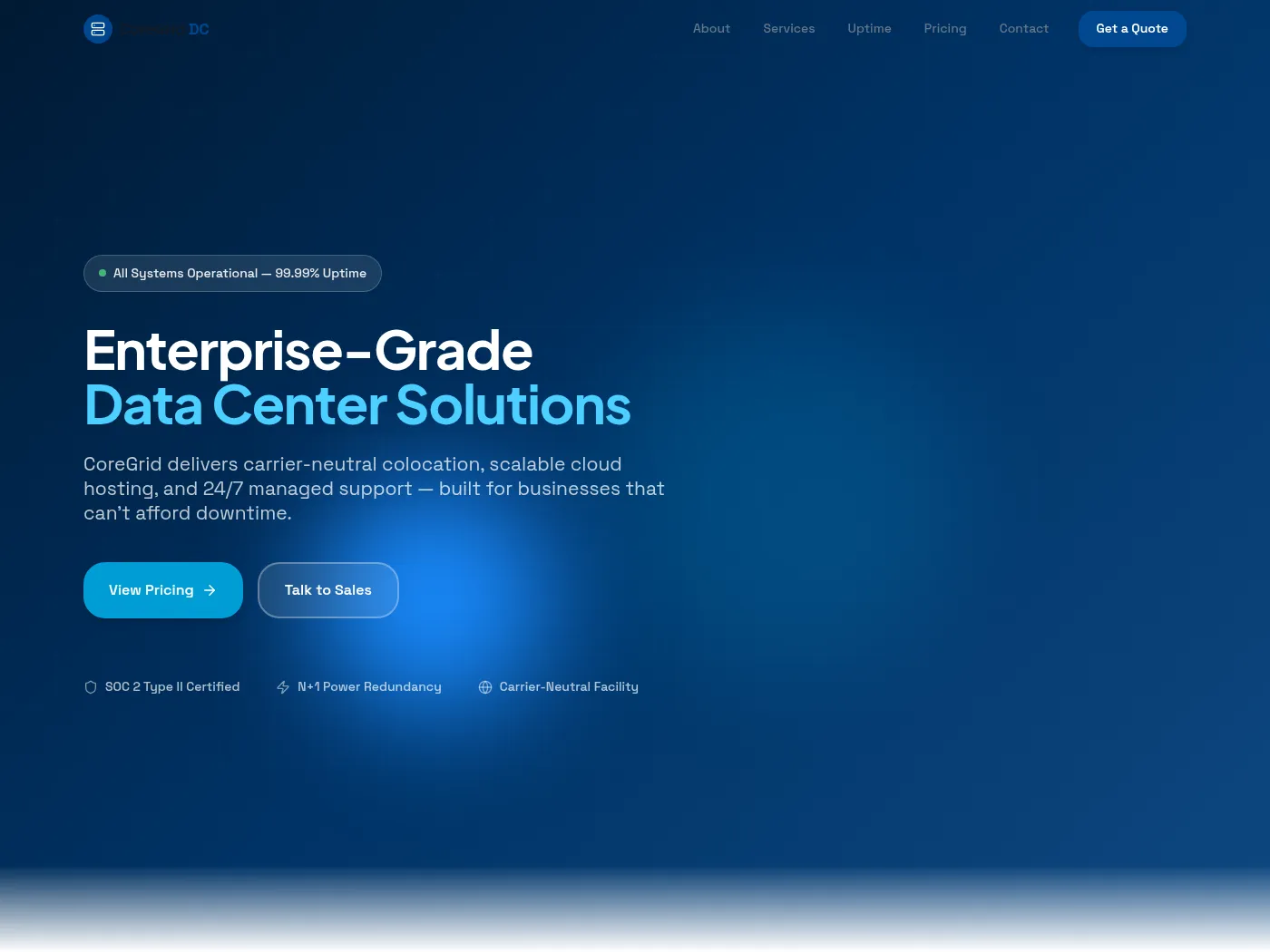CoreGrid Landing Page