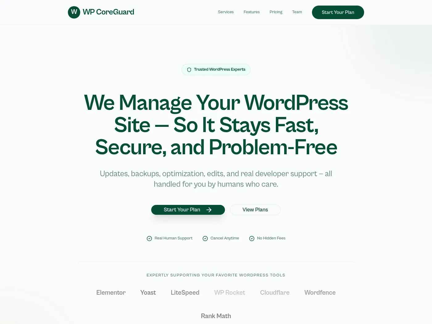 CoreGuard Landing Page