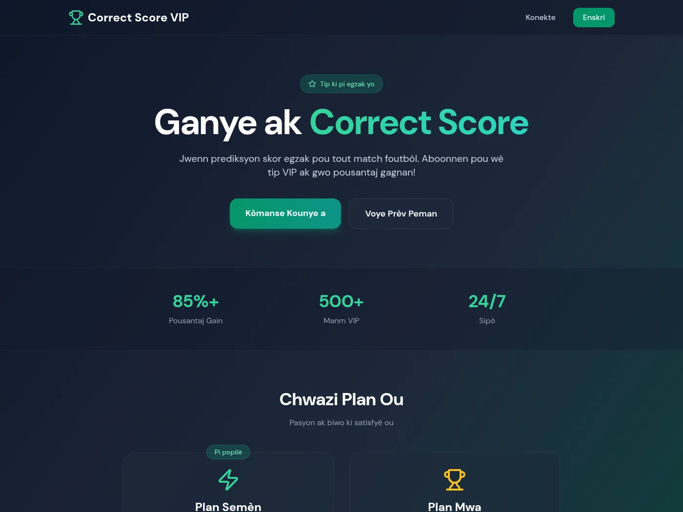 Correct Score VIP Tips