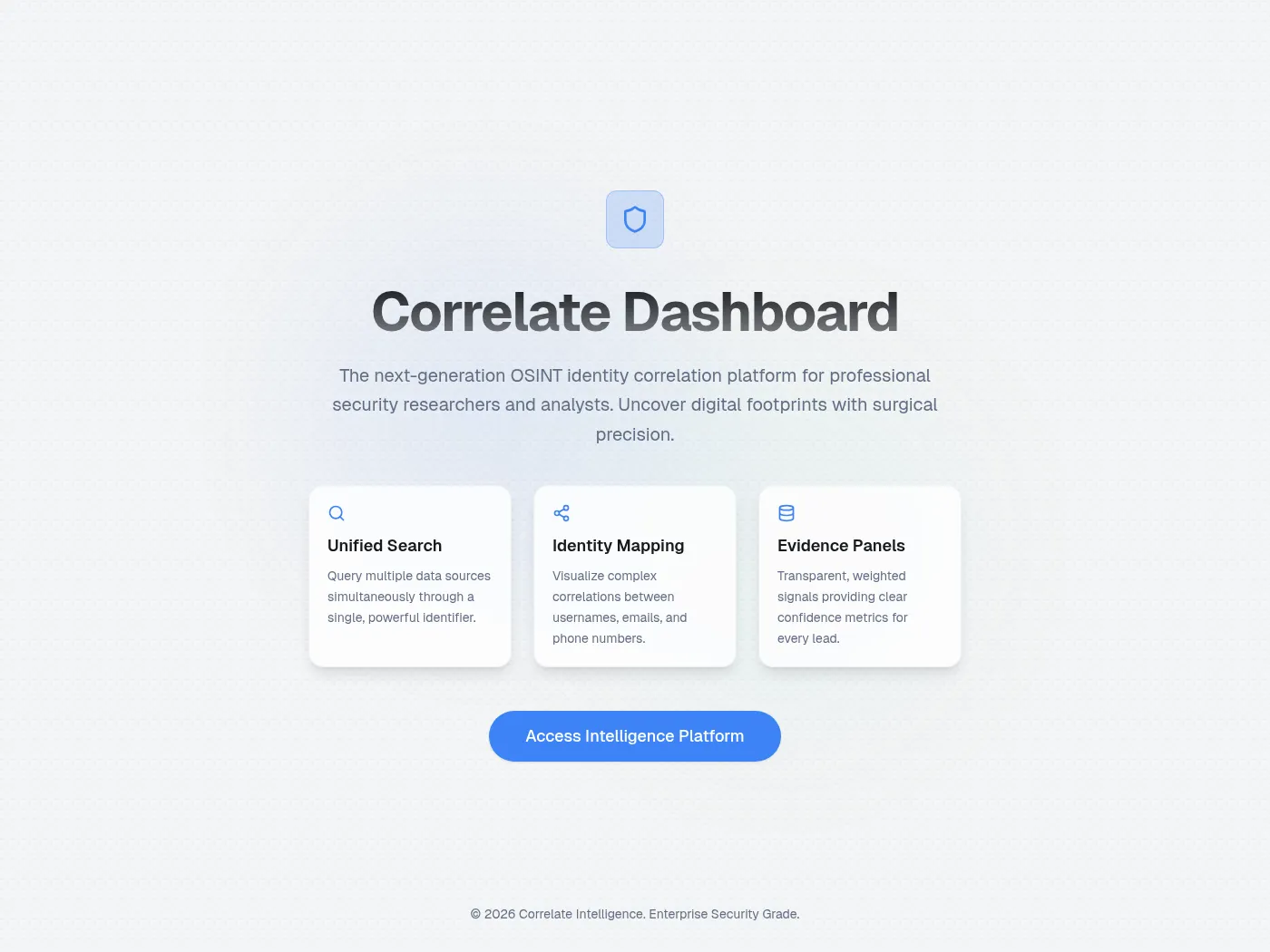 Correlate Dashboard