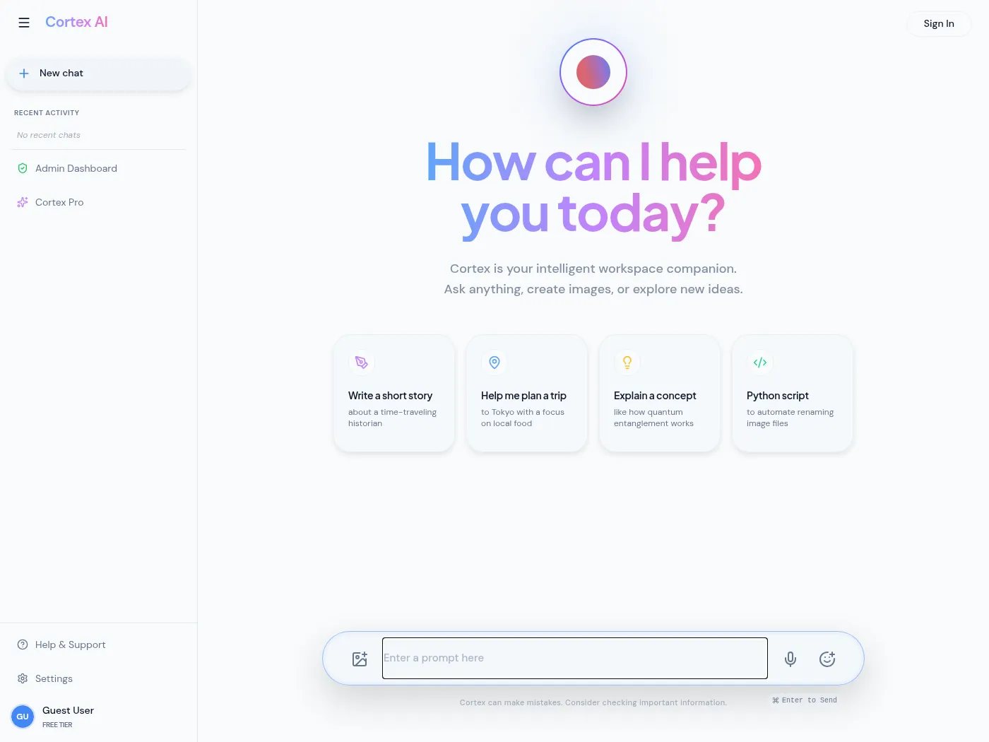 Cortex AI Web Portal