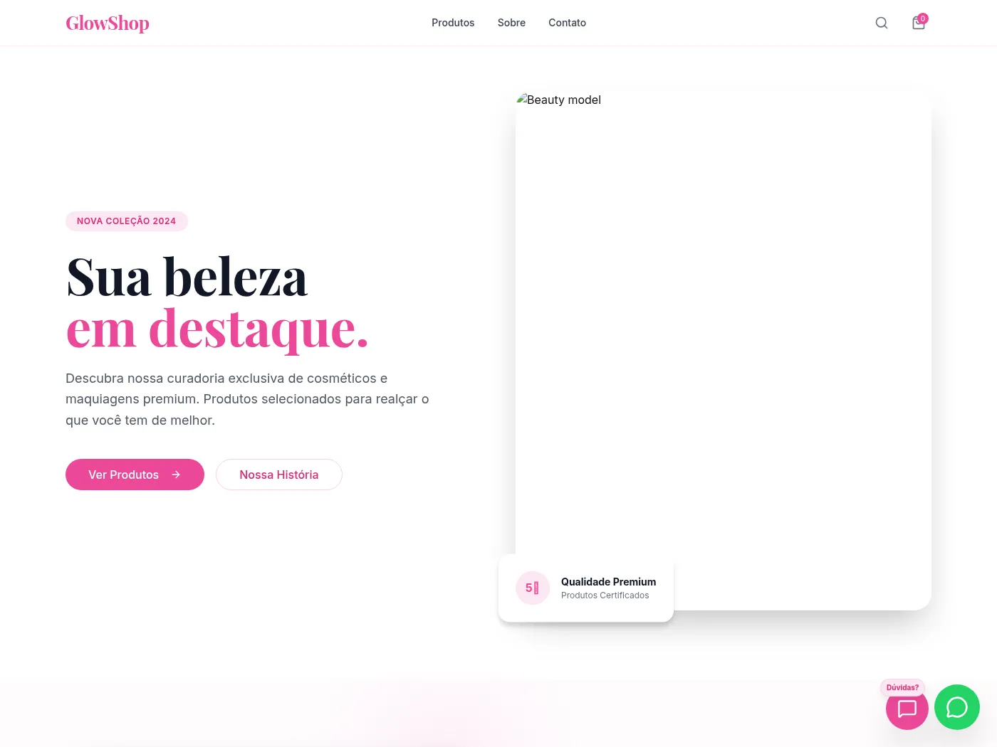 GlowShop Landing Page