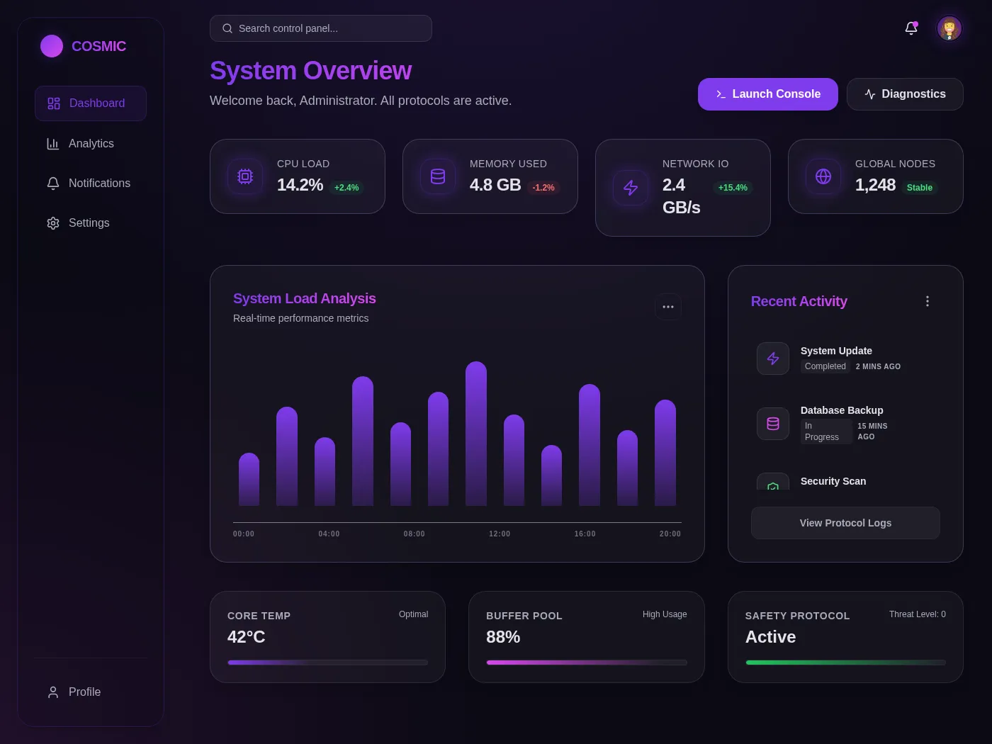 Cosmic Glass UI