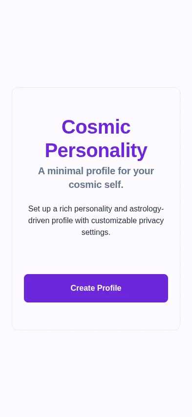 Cosmic Personality MVP