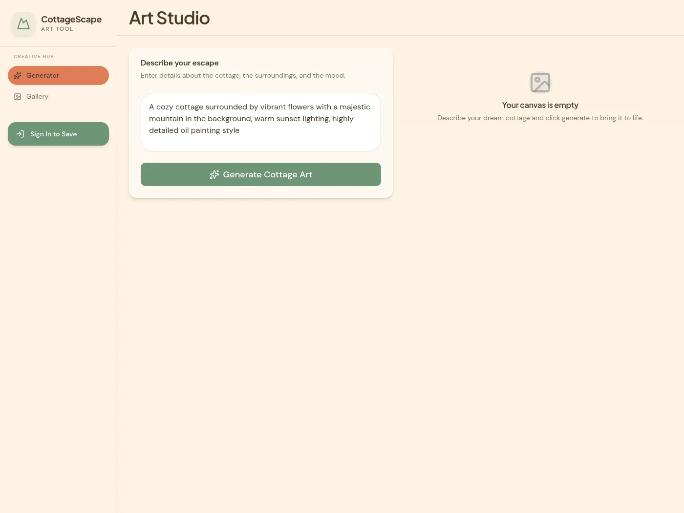 CottageScape Art Tool