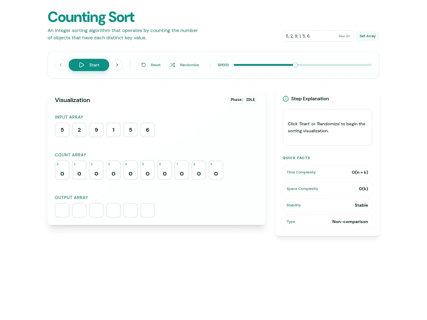 Counting Sort Visualizer