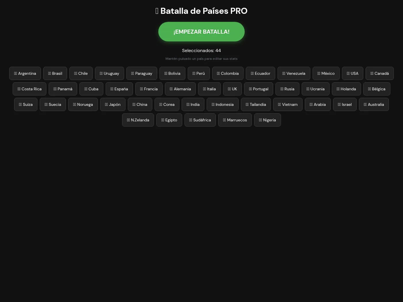 Mega Battle Países PRO