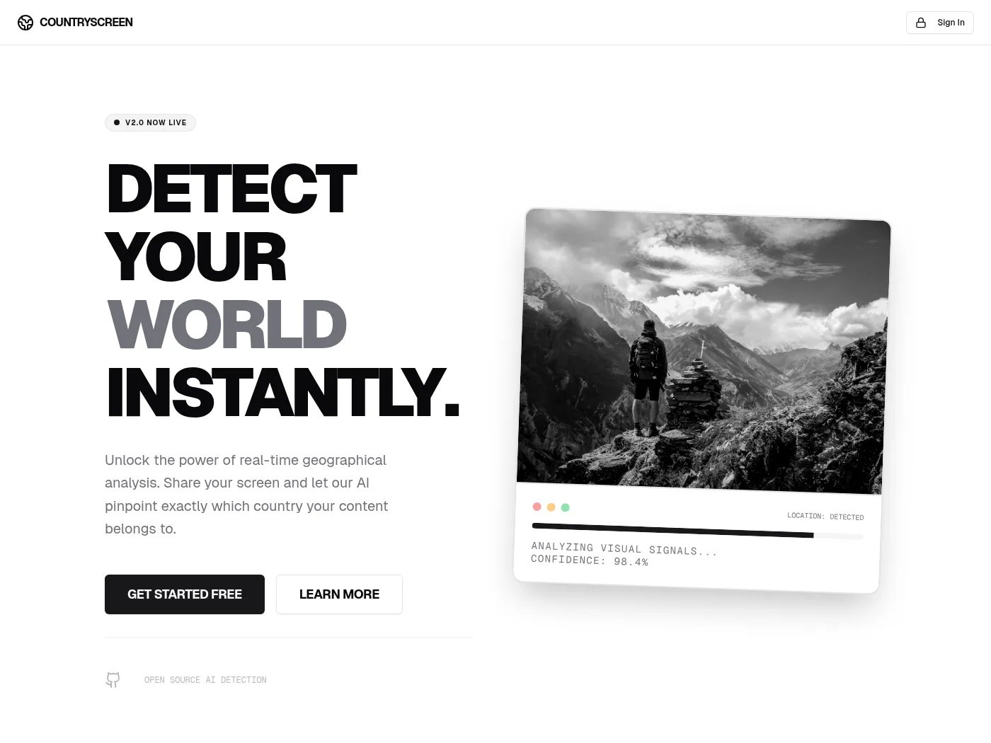 CountryScreen Detect