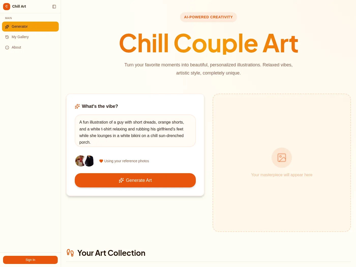 Chill Couple Art Generator