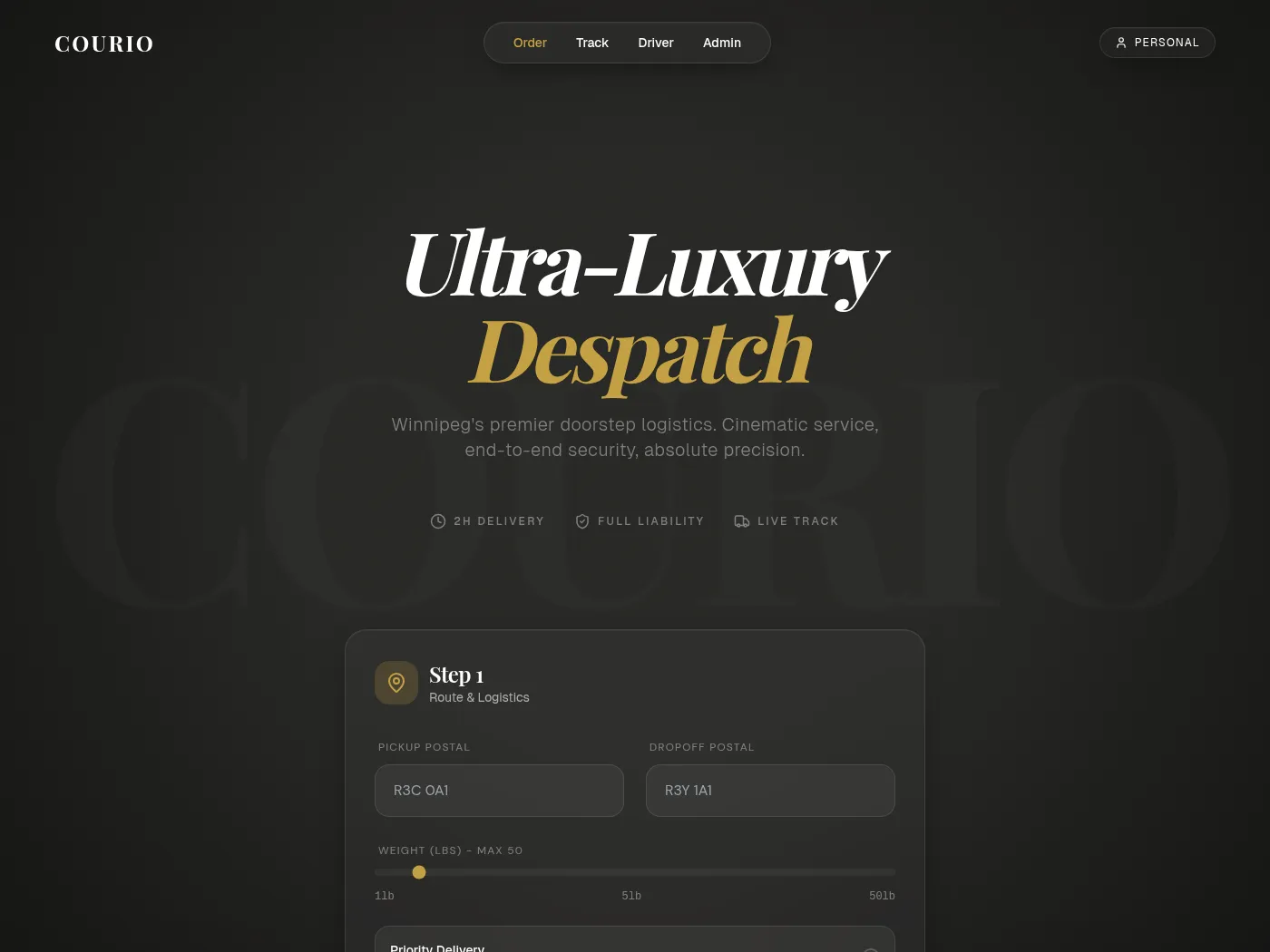 Courio Cinematic Logistics App