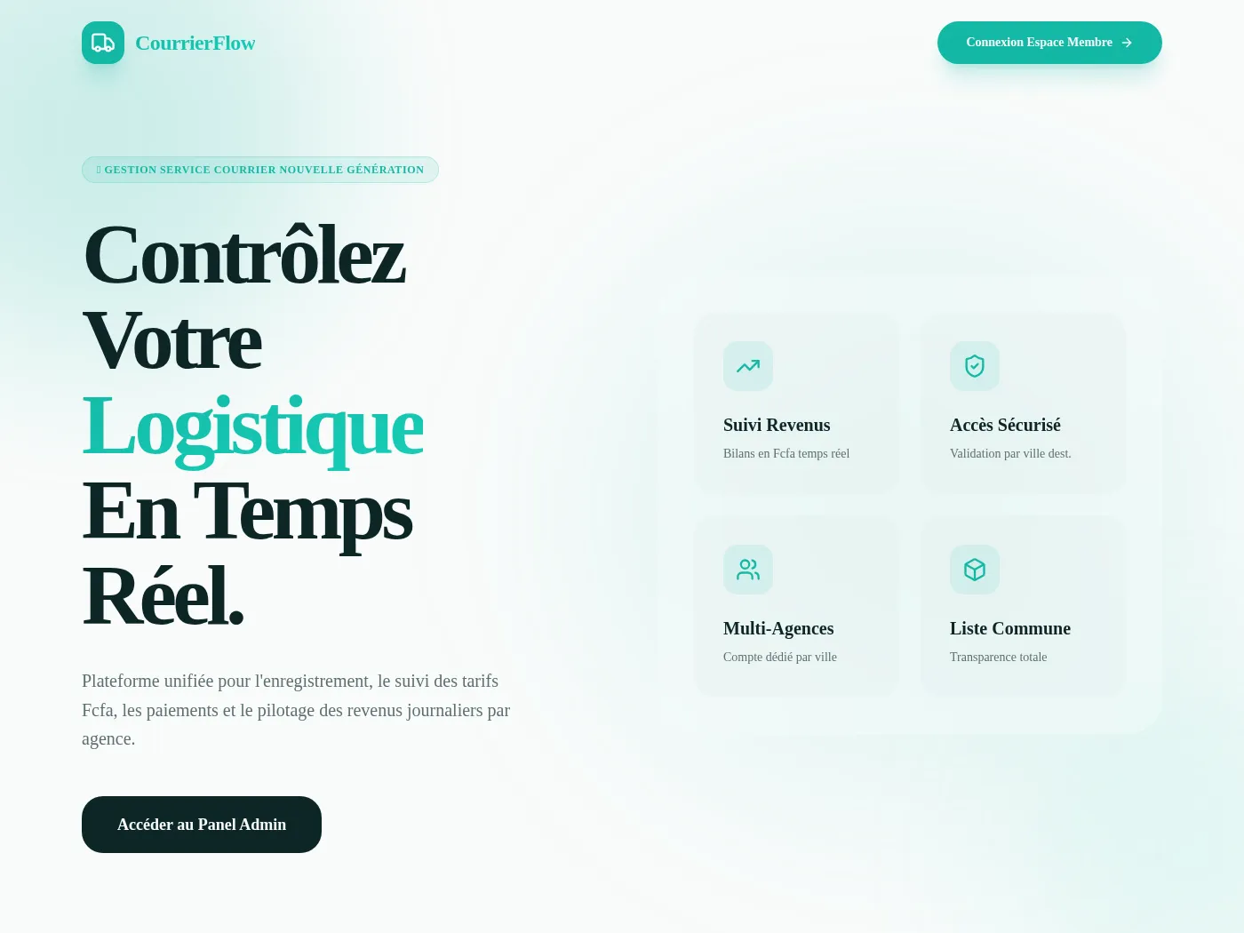 CourrierFlow Admin Panel