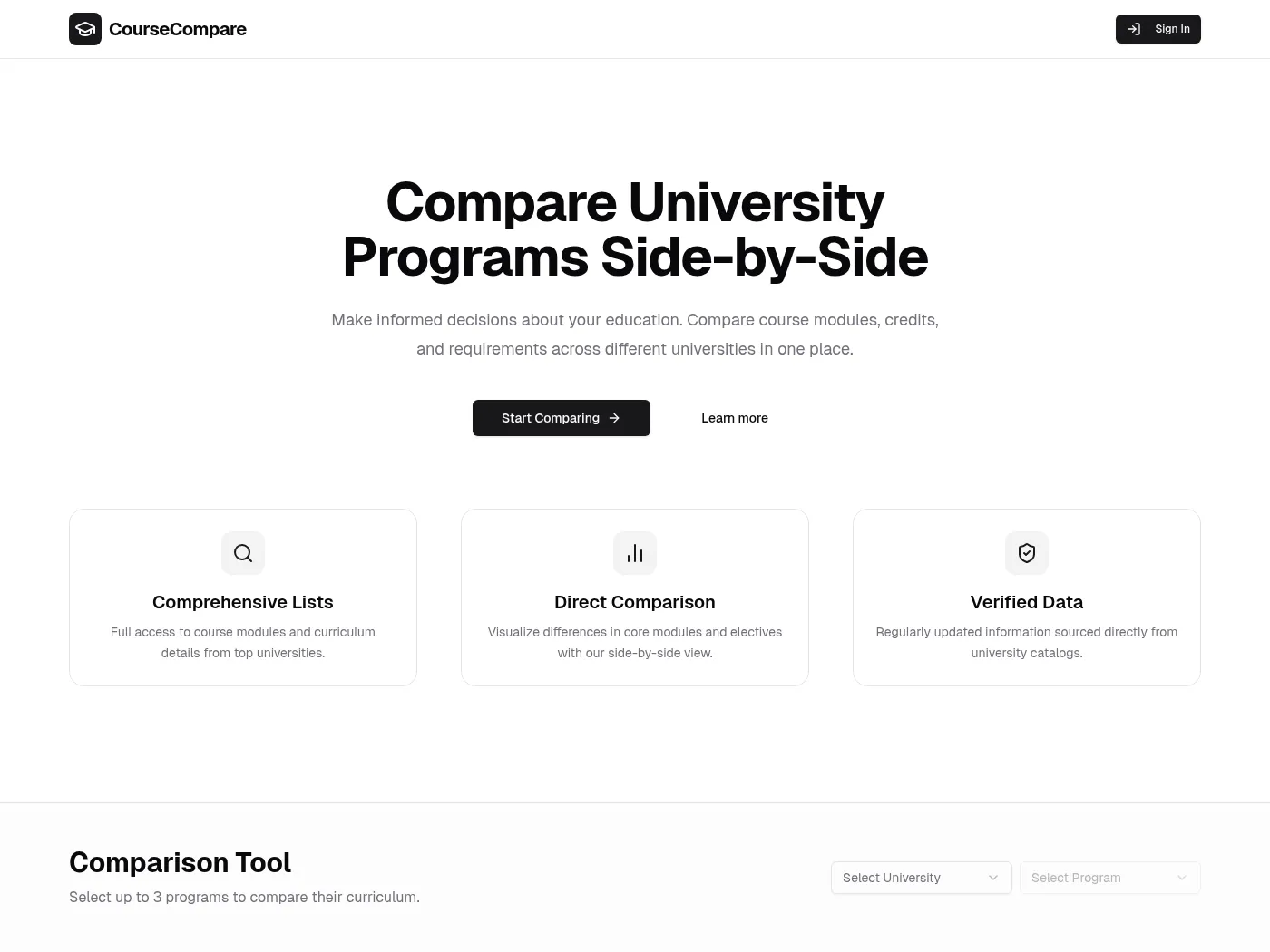 Course Compare Hub