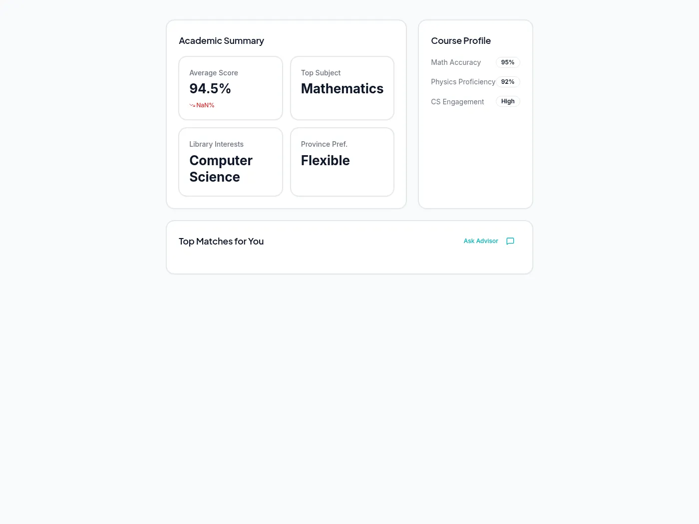CourseMatch AI Advisor