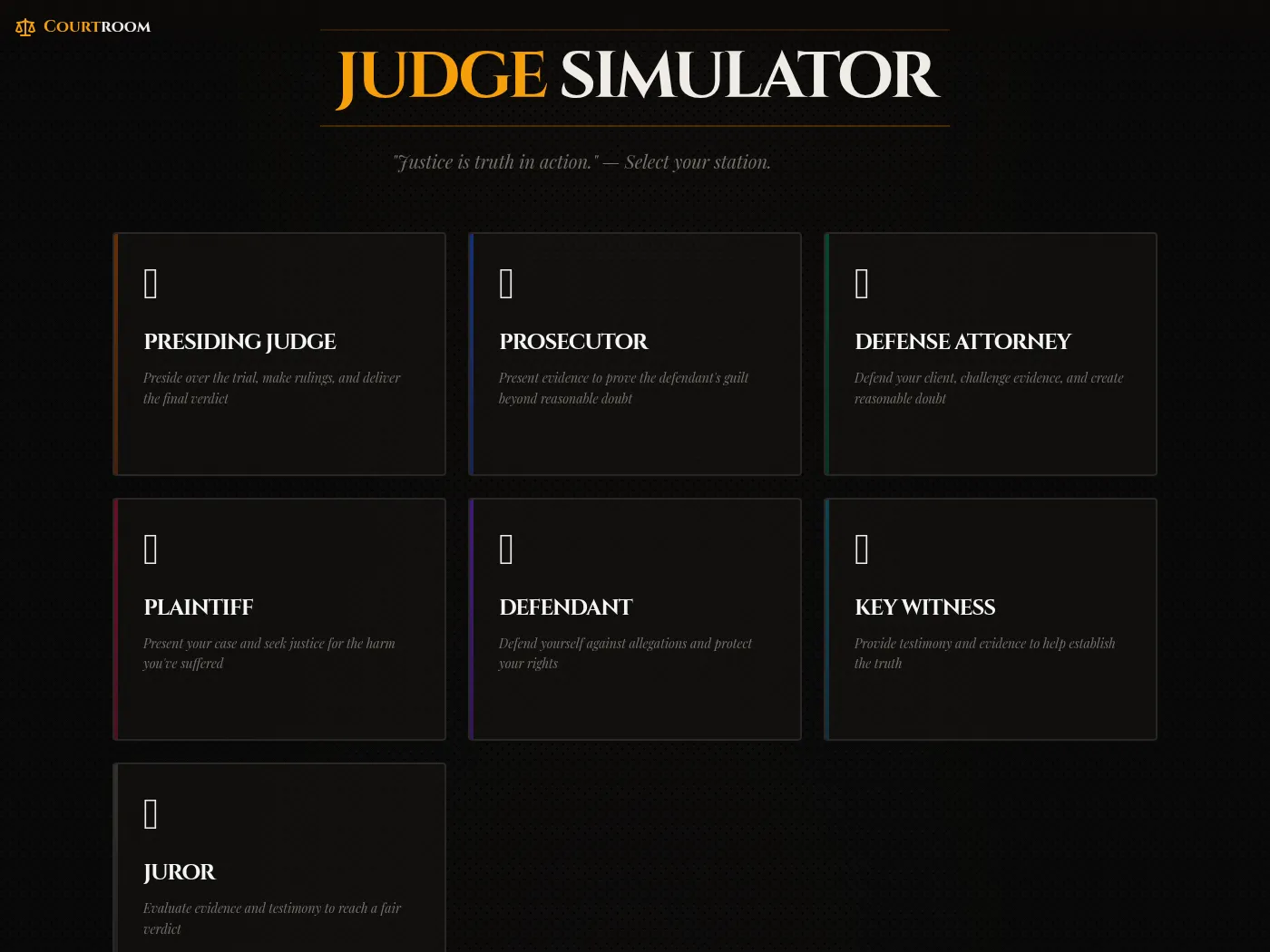 Courtroom Role Simulator