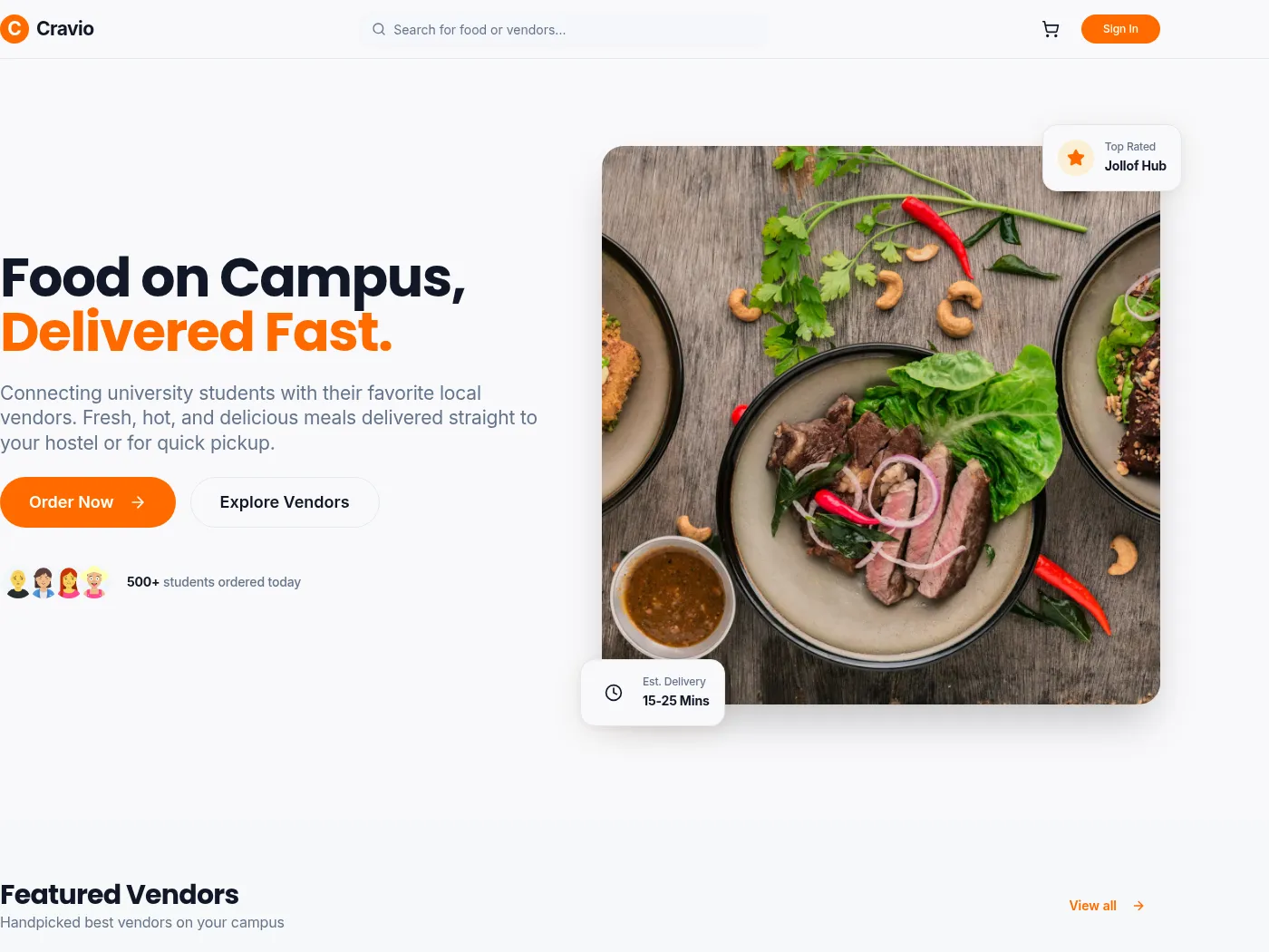 Cravio Campus Food Marketplace