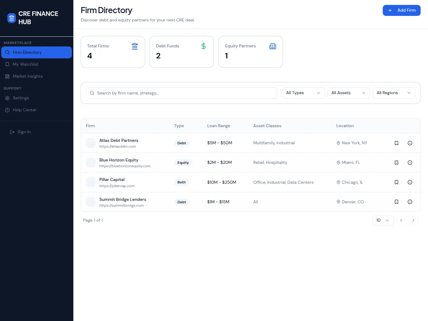 CRE Finance Search Hub