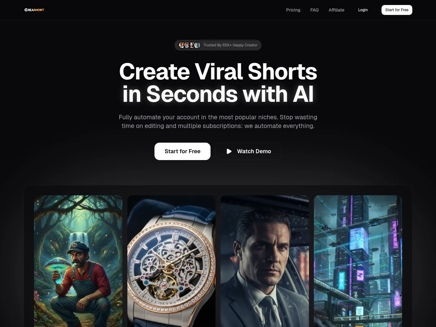 Creashort Web Clone