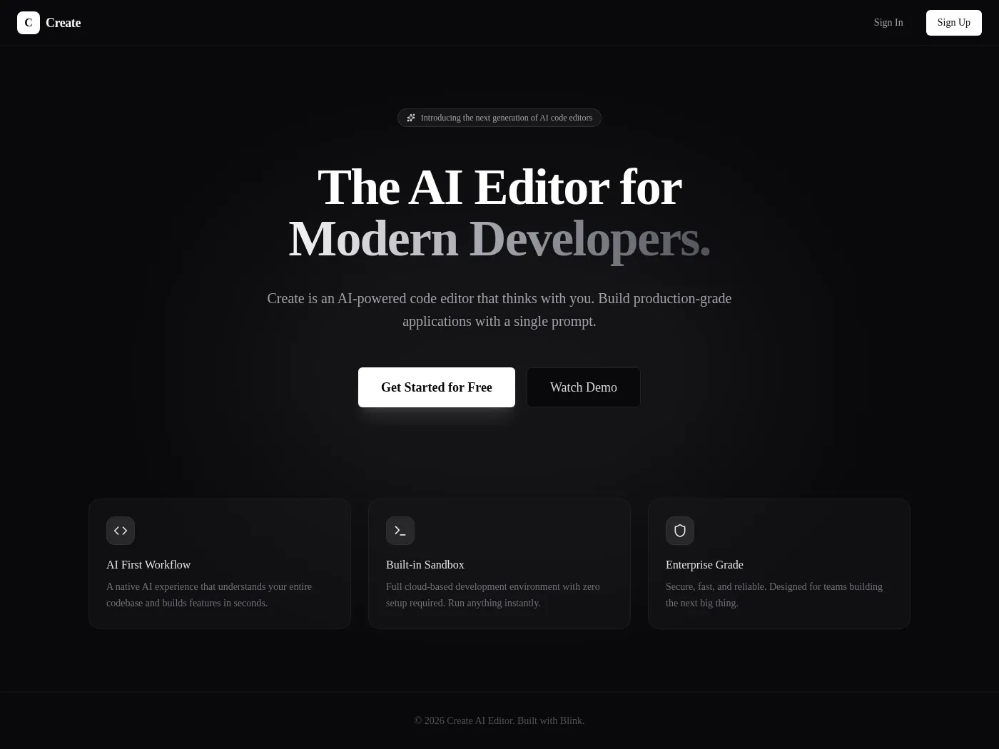 Create: AI Code Editor
