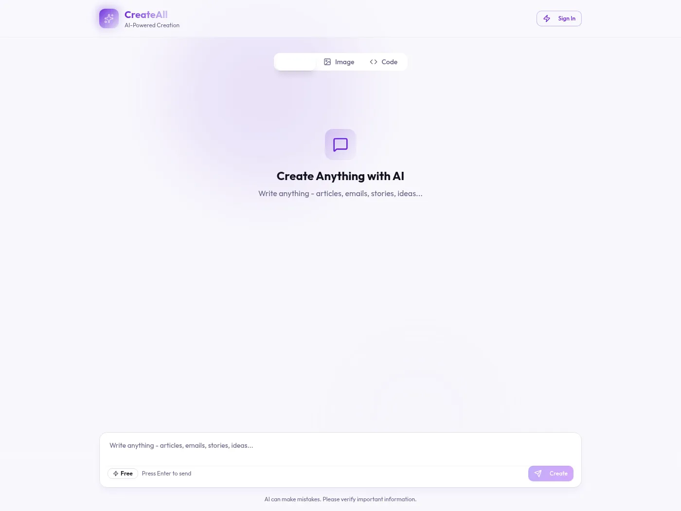 CreateAll AI App
