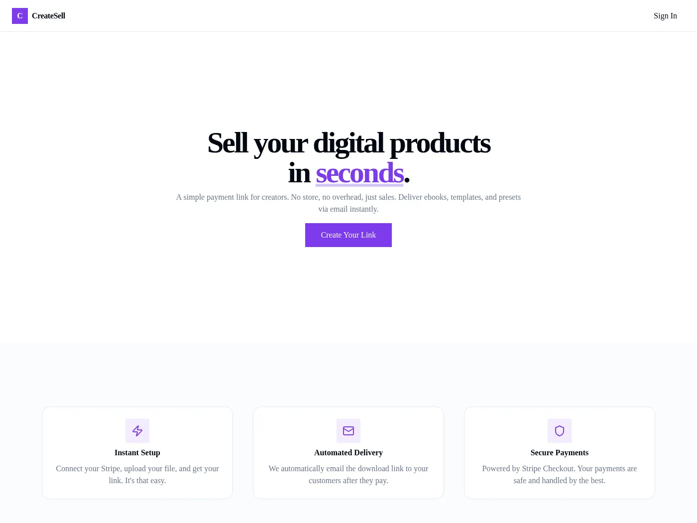 CreateSell Payment Link