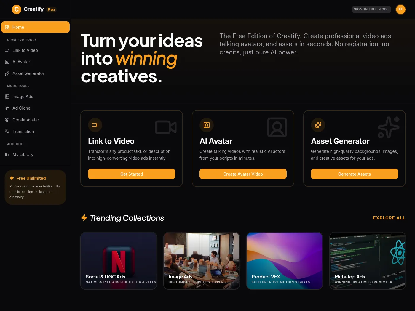 Creatify Free Edition