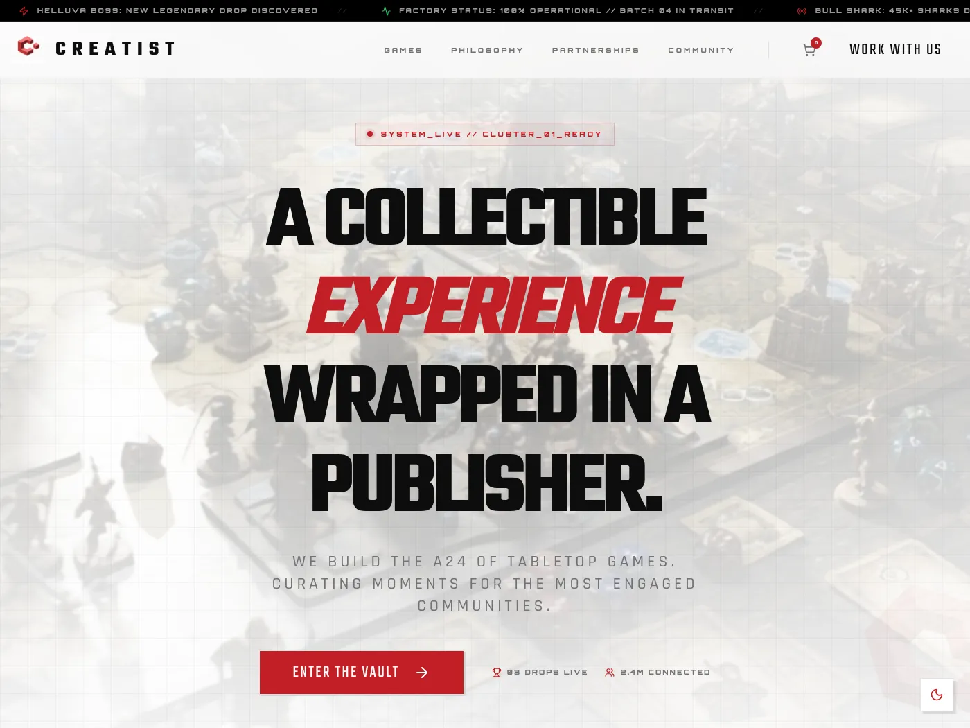 Creatist Games Landing Page
