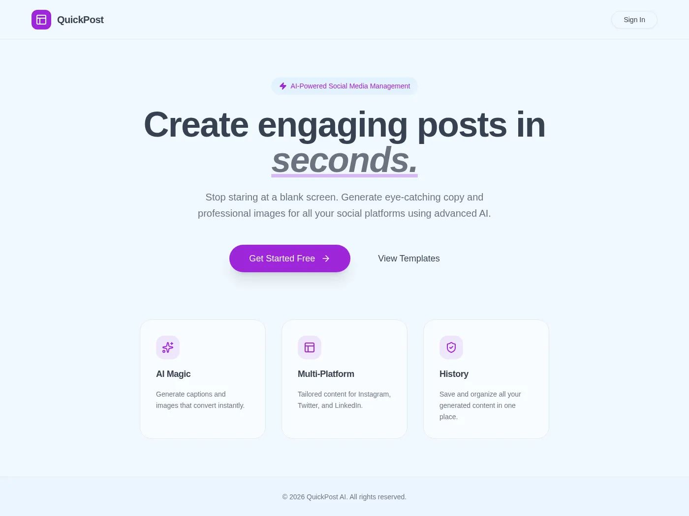 QuickPost Generator