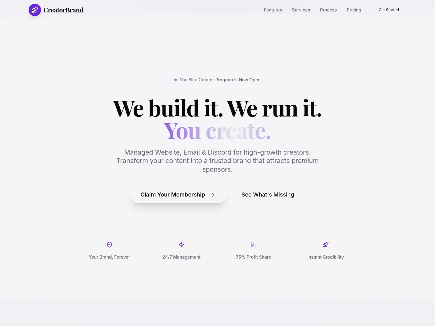 Creator Brand Landing